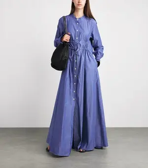 Palmer//harding Cotton Poplin Striped Maxi Dress - Blue