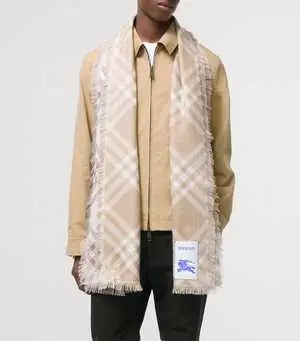 Burberry Wool Silk Gradient Check Scarf