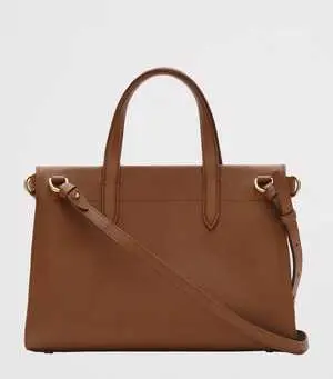 Burberry Small Leather Cotswolds Check Tote Bag