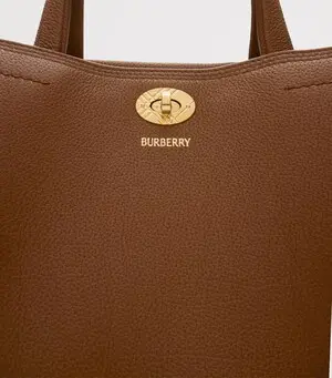 Burberry Small Leather Cotswolds Check Tote Bag