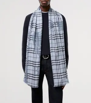 Burberry Wool-silk Knight Check Scarf