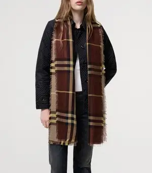 Burberry Wool-silk Reversible Check Scarf