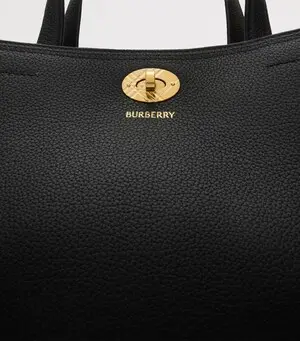 Burberry Small Leather Cotswolds Check Tote Bag