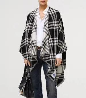 Burberry Wool-silk-cashmere Check Cape