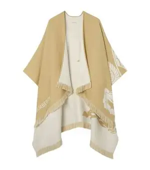 Burberry Wool-silk-cashmere Equestrian Knight Design Cape