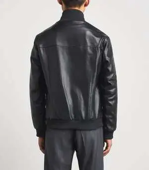 Pal Zileri Lambskin Button-up Bomber Jacket