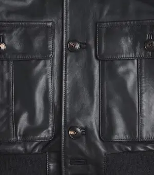 Pal Zileri Lambskin Button-up Bomber Jacket