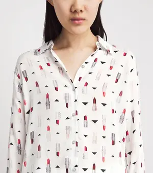 L'Agence Lipstick Print Holly Shirt