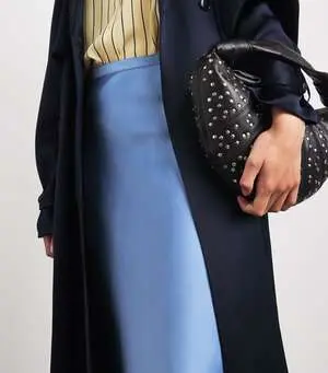 ANINE BING Silk Bar Midi Skirt