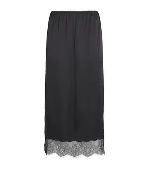 ANINE BING Silk-blend Shelby Midi Skirt