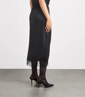 ANINE BING Silk-blend Shelby Midi Skirt