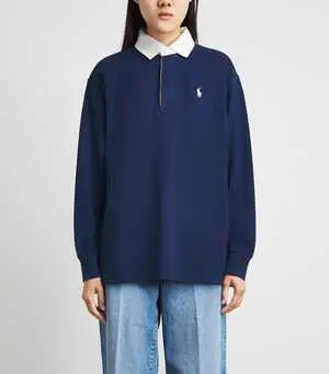Polo Ralph Lauren Cotton Rugby Shirt With Embroidered Pony Logo
