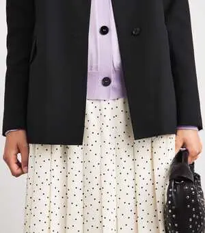 Theory Polka-dot Pleated Midi Skirt