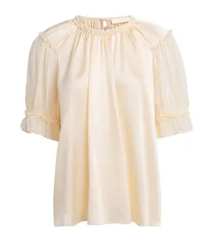 Ulla Johnson Silk Alina Blouse - Ivory