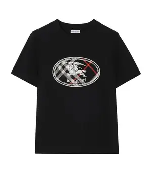 Burberry Cotton Check Ekd T-shirt - Black