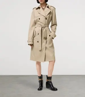 Burberry Tropical Gabardine Foxfield Long Trench Coat - Beige