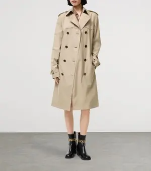 Burberry Tropical Gabardine Foxfield Long Trench Coat - Beige