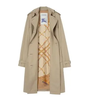 Burberry Tropical Gabardine Foxfield Long Trench Coat - Beige