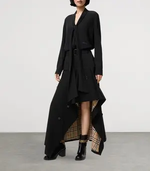 Burberry Asymmetrical Trench Midi Skirt