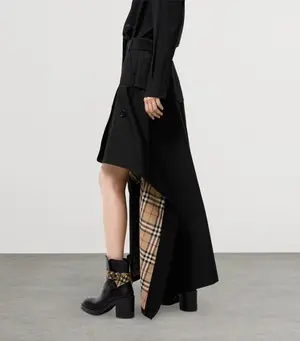 Burberry Asymmetrical Trench Midi Skirt
