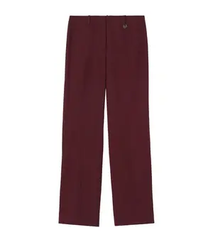 Burberry Wool Tailored Trousers - Red