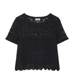 Burberry Lace Floral Blouse - Black
