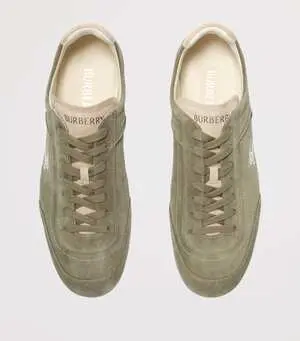 Burberry Suede Knight Runner Sneakers - Green