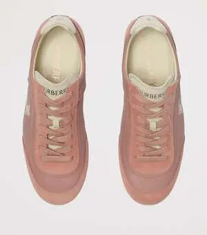 Burberry Leather Knight Runner Sneakers - Beige