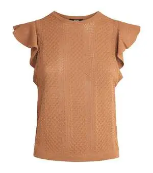 Paige Ruffled Margo Tank Top - Brown