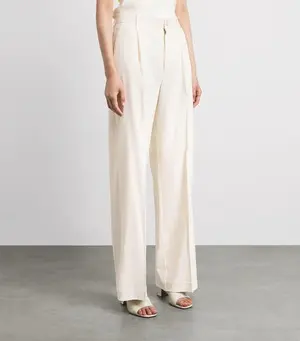 Paige Westin Pleated Wide-leg Trousers