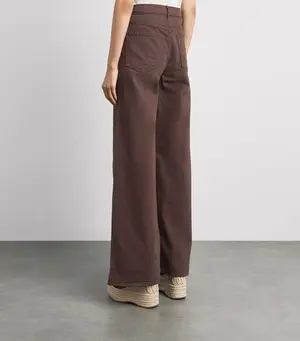 MOTHER The Undercover Wide Leg Jeans - Brown