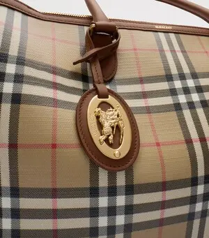 Burberry Medium Check Zipped Tote Bag - Beige