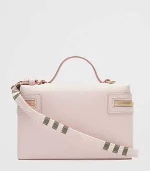 Burberry Bloomsbury Leather Vanity Bag With Gold Tone Knight Stamp - Pink