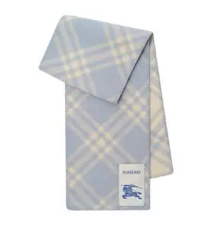 Burberry Wool Check Scarf - Blue