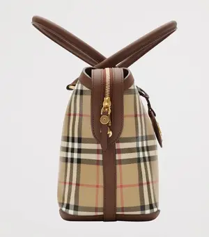 Burberry Small Check Zipped Tote Bag