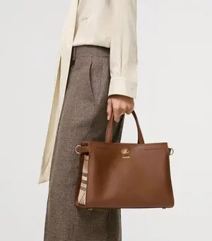 Burberry Small Leather Cotswolds Tote Bag - Brown