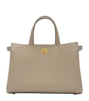 Burberry Small Leather Tote Bag - Brown