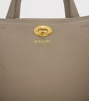 Burberry Small Leather Tote Bag - Brown