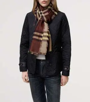 Burberry Wool-silk Reversible Check Scarf