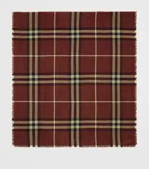 Burberry Wool-silk Reversible Check Scarf