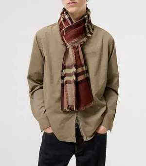 Burberry Wool-silk Reversible Check Scarf