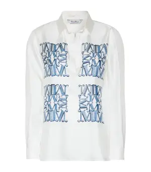 Max Mara Silk Monogram Shirt - Blue