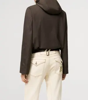 Burberry Cropped Parka In Tropical Gabardine