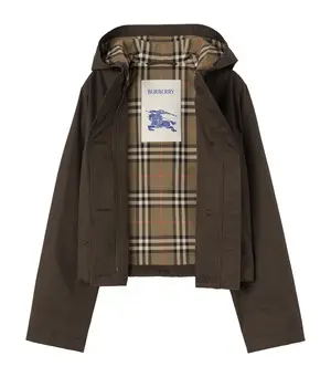 Burberry Cropped Parka In Tropical Gabardine