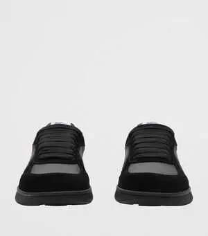 Burberry Leather Check Terrace Sneakers - Black