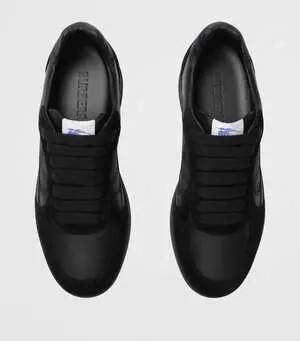 Burberry Leather Check Terrace Sneakers - Black