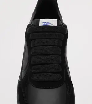 Burberry Leather Check Terrace Sneakers - Black