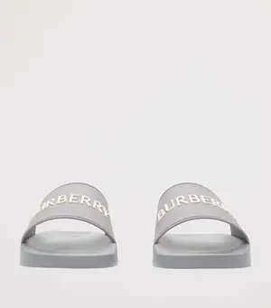 Burberry Logo Slides - Grey