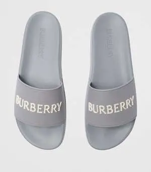 Burberry Logo Slides - Grey