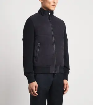 Pal Zileri Goat Suede And Knit Hybrid Jacket